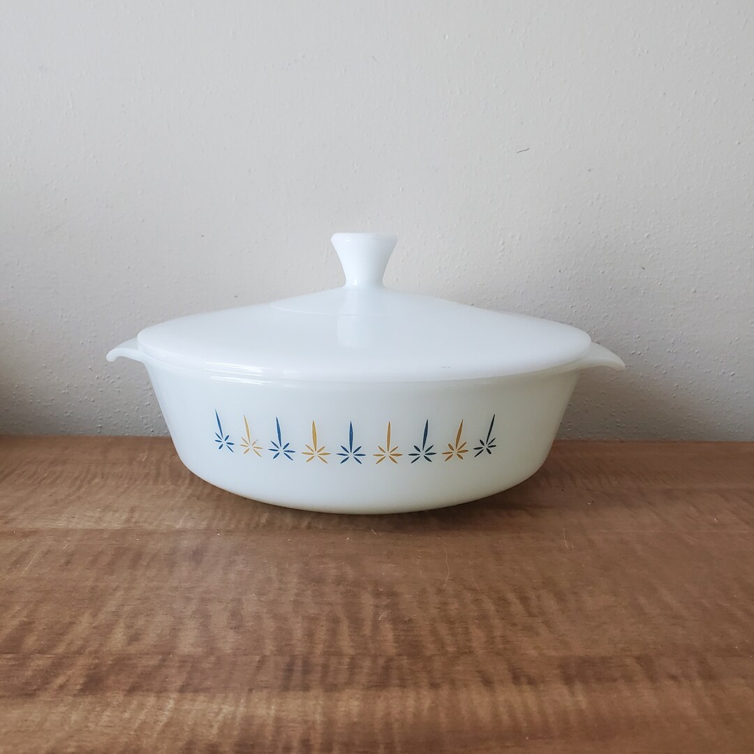 Vintage Fire King Candle Glow 2 Quart Casserole Dish and Lid by Anchor ...