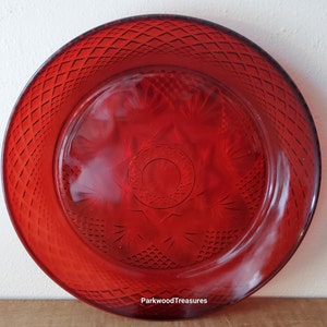 Vintage Ruby Red Glass Dinnerware, 16 Pc Set for 4 Guests, Cristal D ...