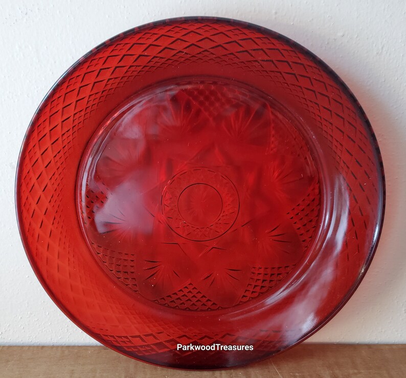 Vintage Ruby Red Glass Dinnerware 16 Pc Set for 4 Guests - Etsy