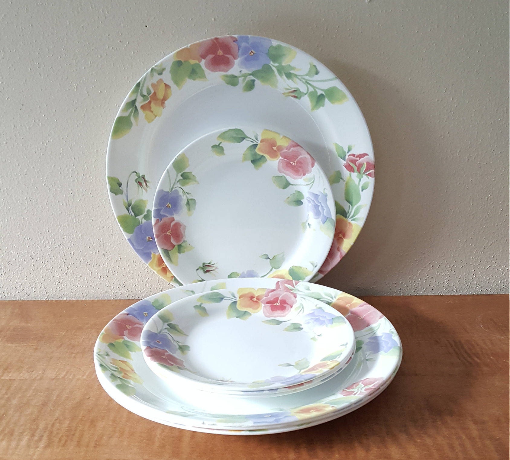 Vintage Corelle Summer Blush Dinnerware: 21 Piece Set for 4 Guests ...