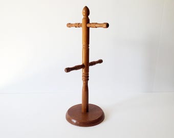 Vintage Wood Mug Tree, Cup Rack - Etsy
