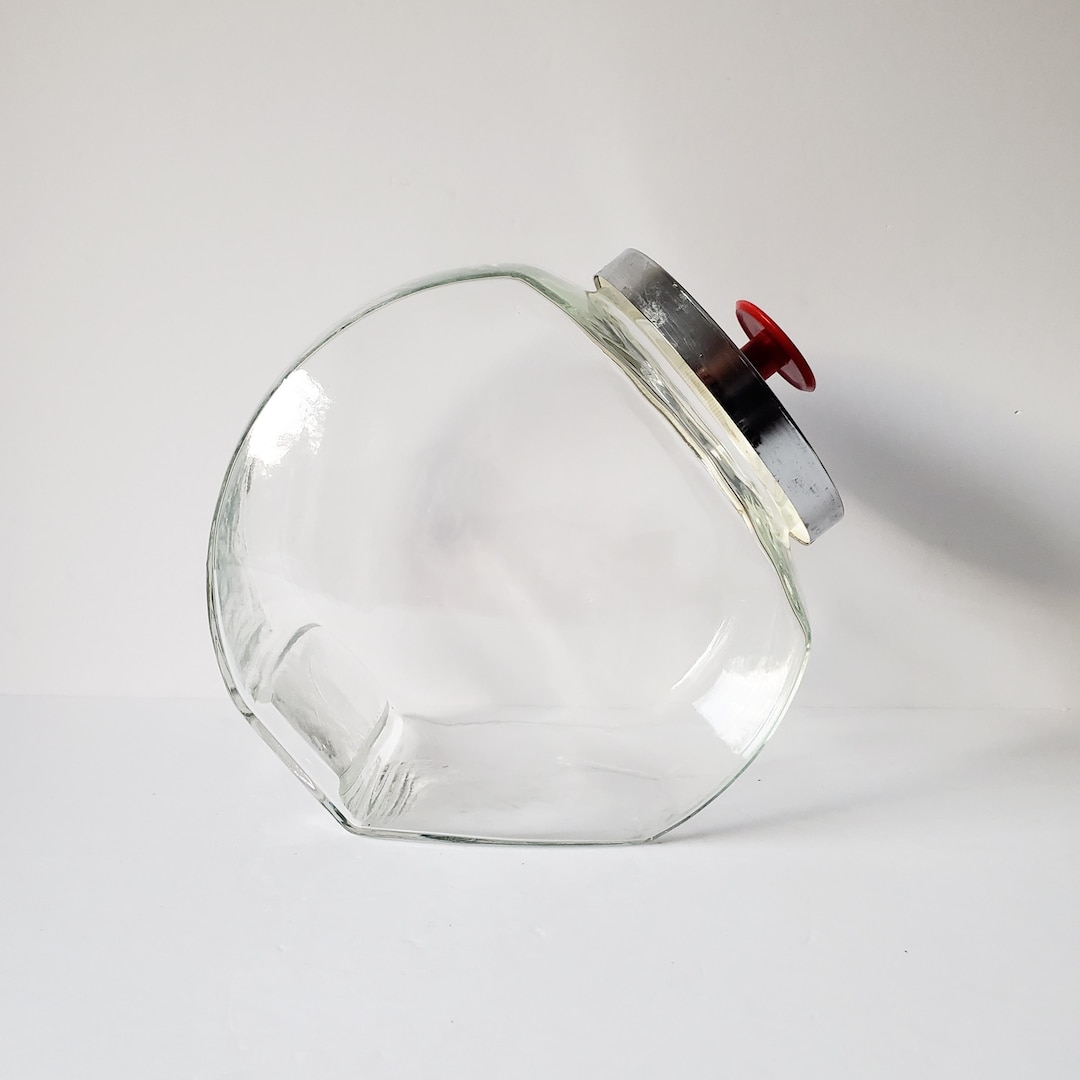 Large Glass Slant Jar Vintage 1 Gallon Candy Cookie Jar - Etsy