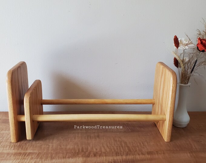 Vintage Wood Book Rack, Wooden Vintage Book Shelf, Adustable Book Shelf ...