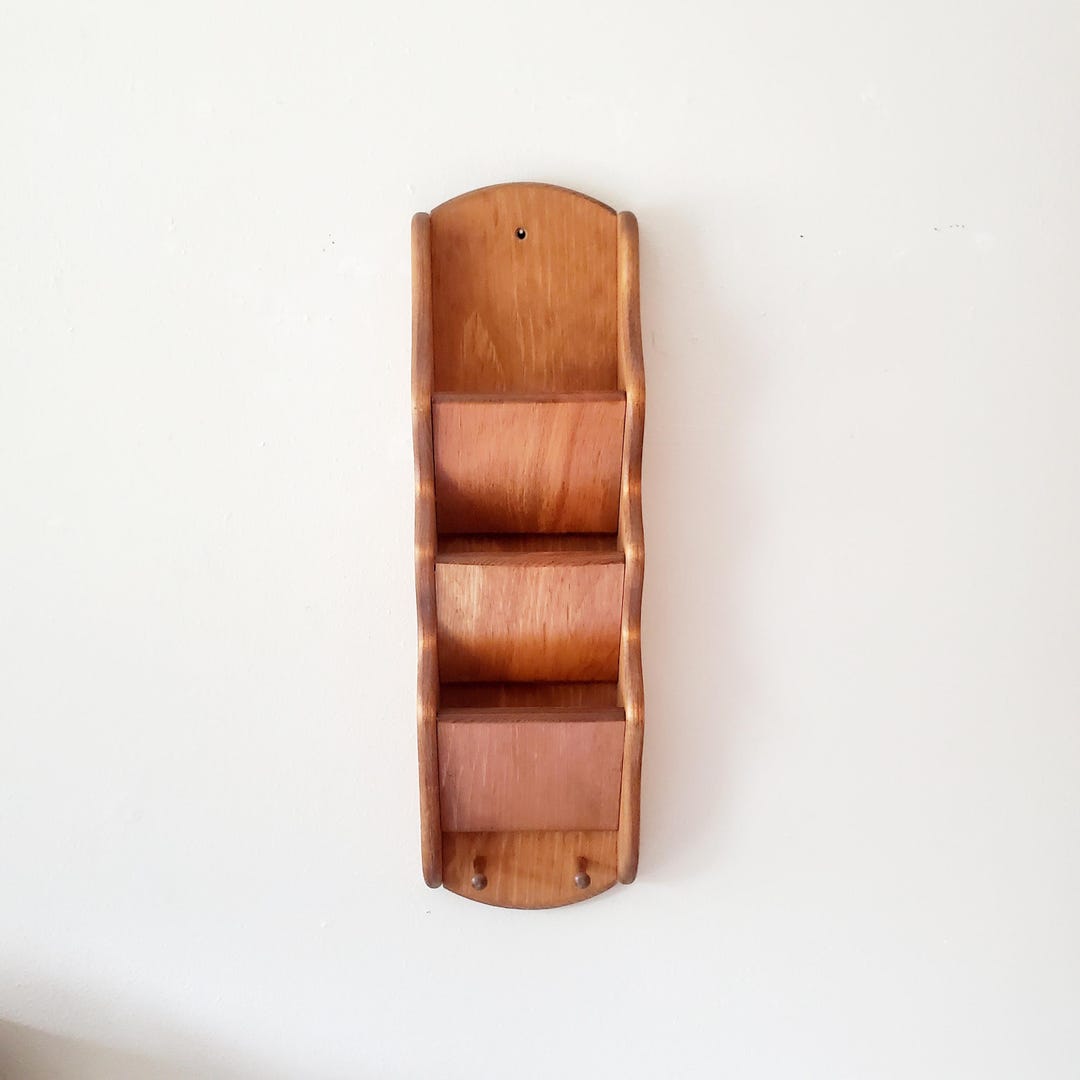 Letter Mail Holder Wall Organizer Vintage Office Filer Entryway ...