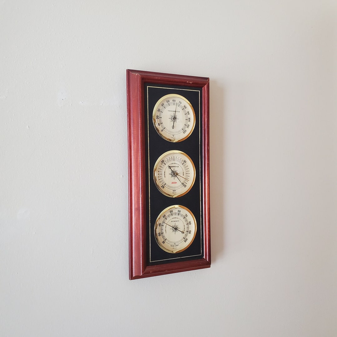 Weather Station Vintage Sunbeam Temperature Barometer Humidity Monitor ...