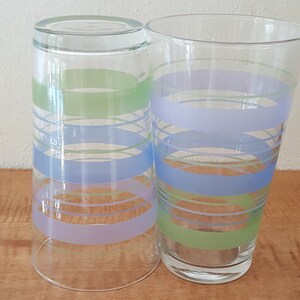 Vintage Libbey Drinking Glasses Libbey Festiva Pastel Striped Tumbler ...