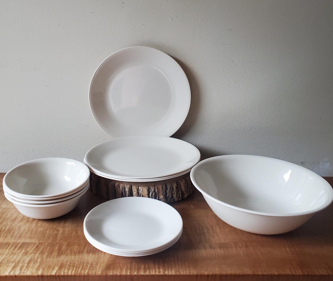 Vintage Corelle Sandstone Dinnerware Set - 13 Piece Beige Service for 4 ...