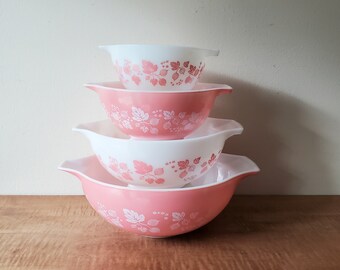 Set of 4 Pyrex Pink Gooseberry Cinderella Mixing Bowls - Etsy