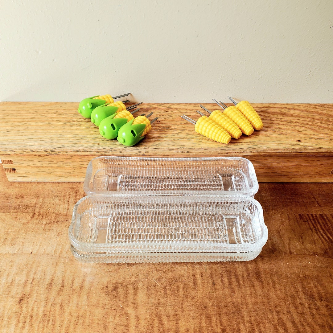 Vintage Corn Trays, Glass Corn Cob Dishes Corn Holders - Etsy