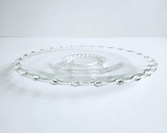 Vintage Lace Edge Crystal Cake Plate & Chrome Dome (12" Cake) - Etsy