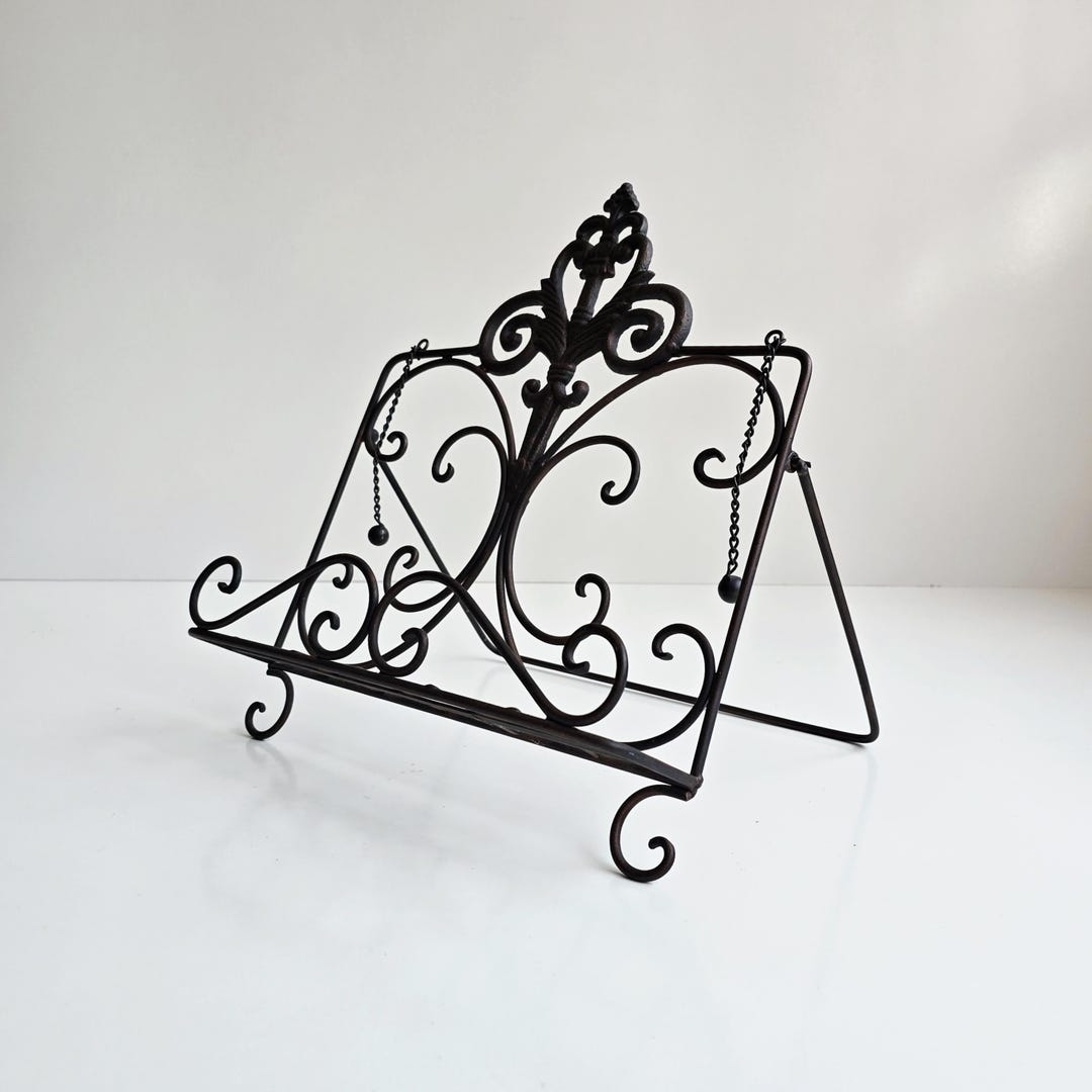 Vintage Iron Book Stand: Collapsible Cookbook or Tablet Holder - Etsy