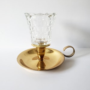 Vintage Brass Chamberstick With Glass Votive Cup /details in ...