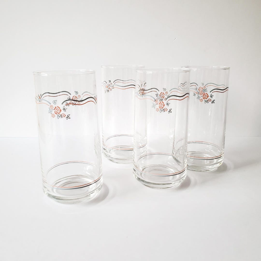 English Breakfast Tumblers 4 Vintage Corelle Water Glasses - Etsy