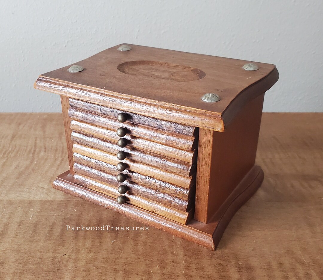 Vintage Mid Century Drawer Coaster Set, Wooden Coasters, Vintage ...