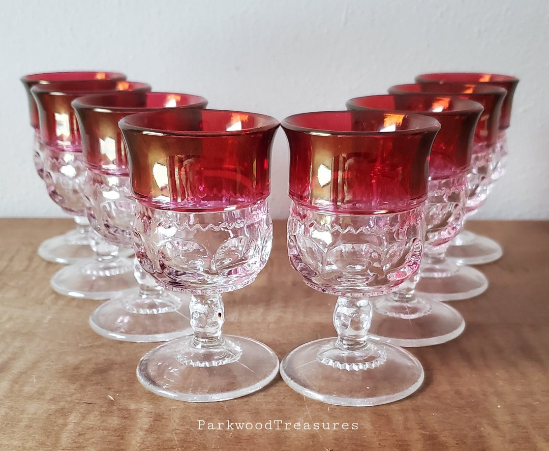 Vintage King's Crown Ruby Red Flash Cordials - Set of 8 - Etsy