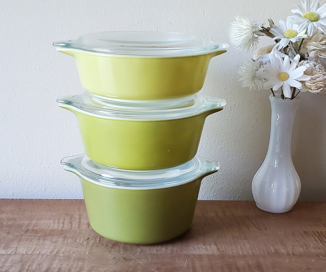 Pyrex Verde Casserole Set Pyrex Verde 471 472 473 Excellent - Etsy