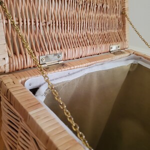 Vintage Wicker Clothes Hamper With Lid - Etsy