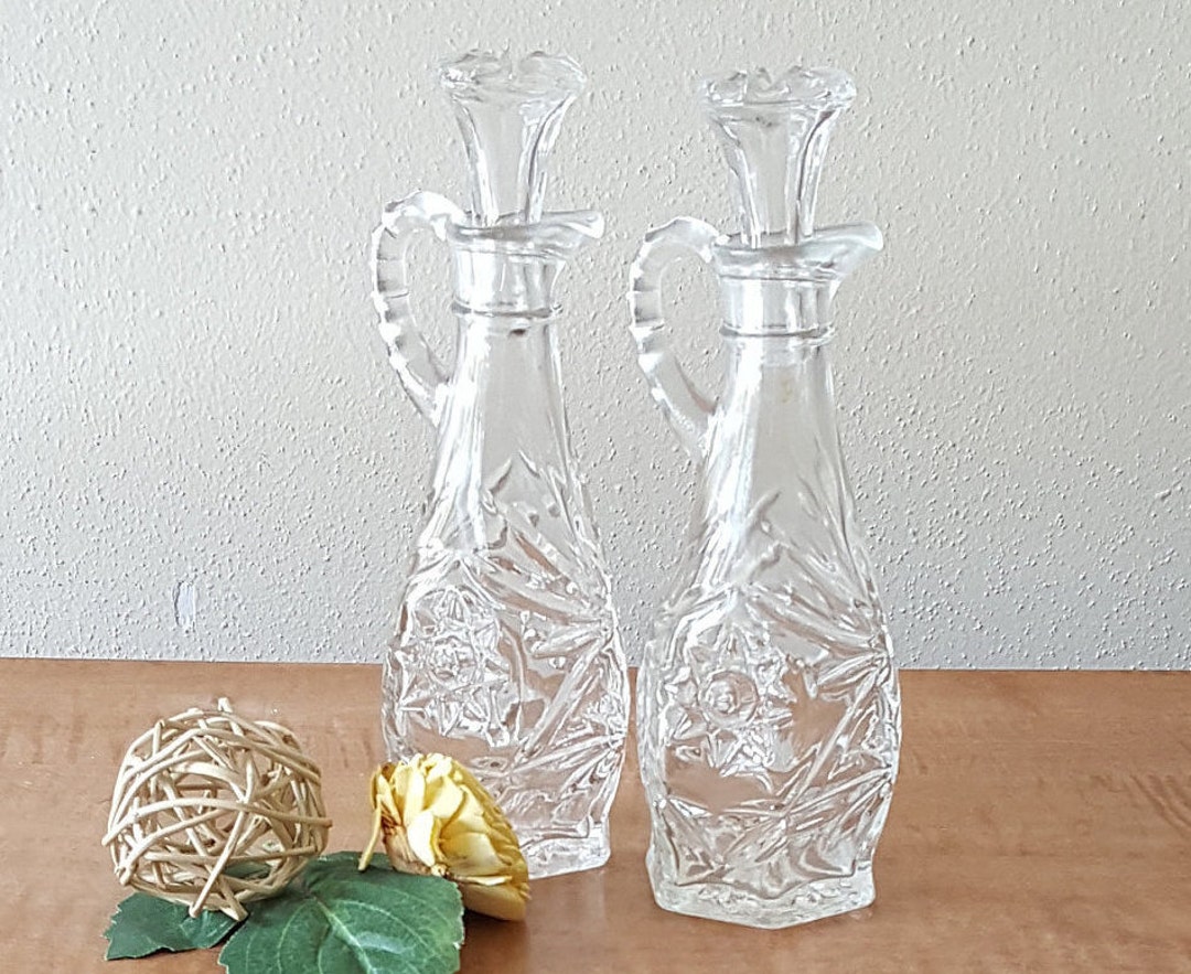 Vintage Star Cruet Set Anchor Hocking Oil & Vinegar Cruets - Etsy