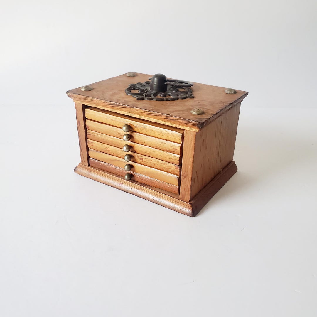 MCM Wood Coaster Drawer Box Set Vintage Coaster Set - Etsy