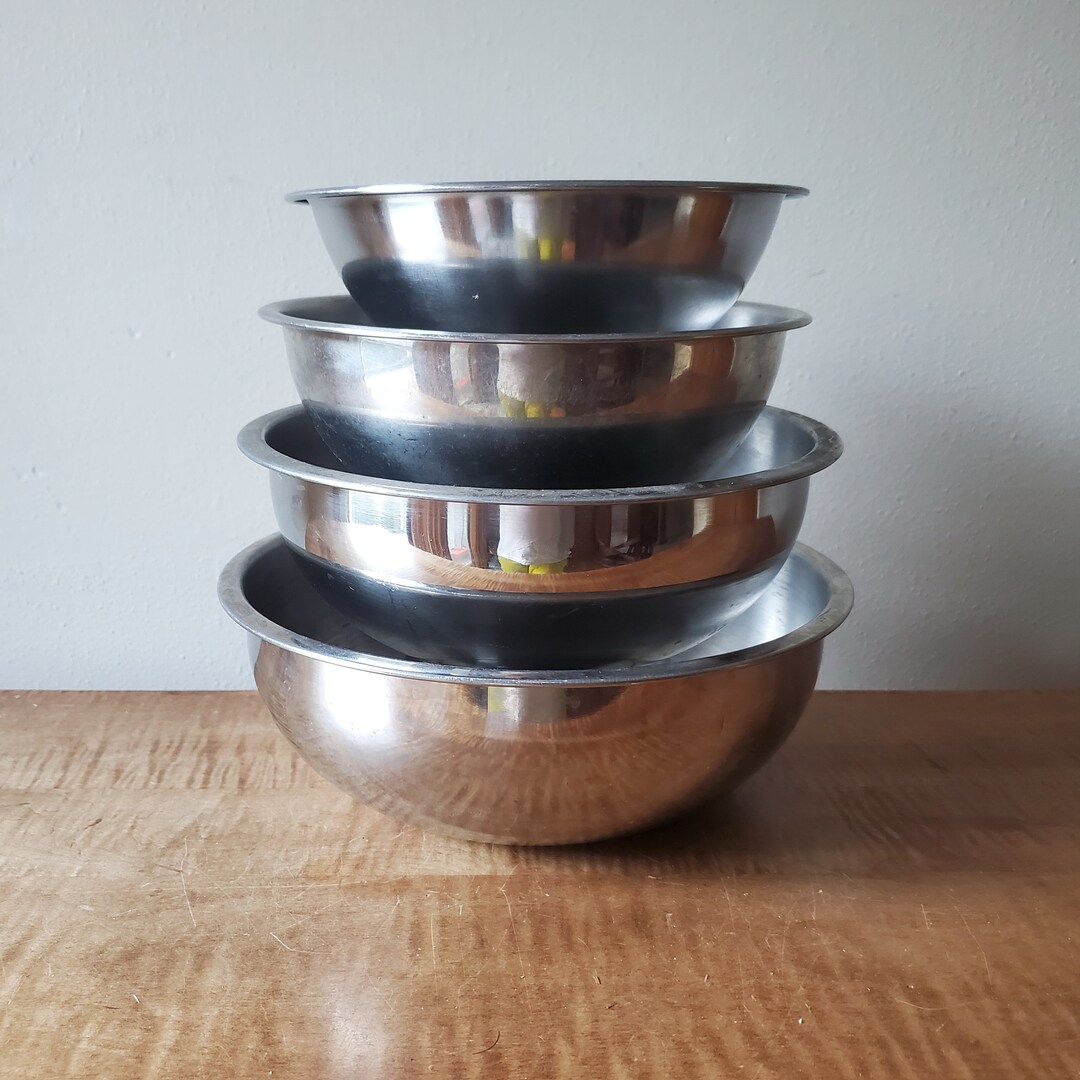 Vintage Mixing Bowls, Set of 4, Stainless Steel Mixing Bowls - Etsy