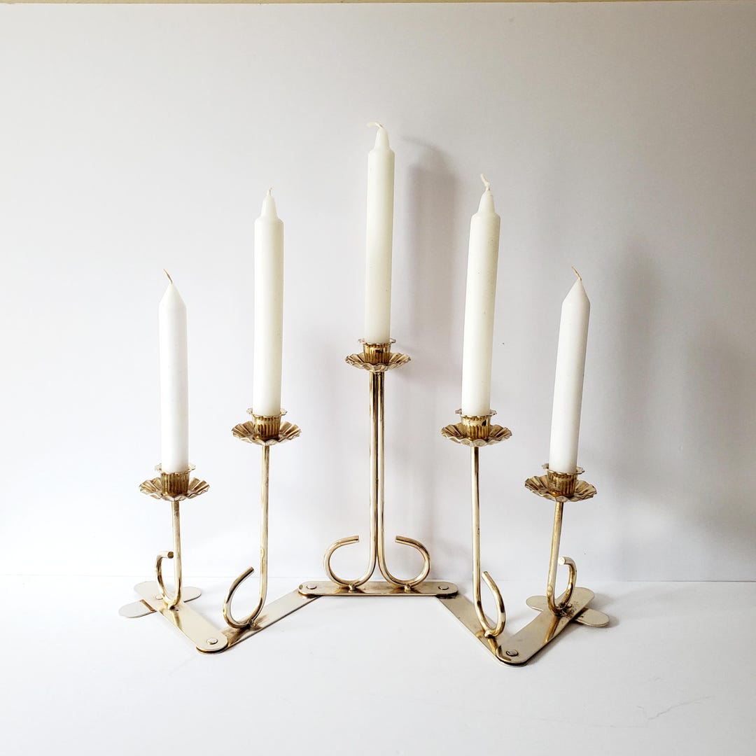 Vintage Table Centerpiece: MCM Articulating Brass Candelabra - Etsy