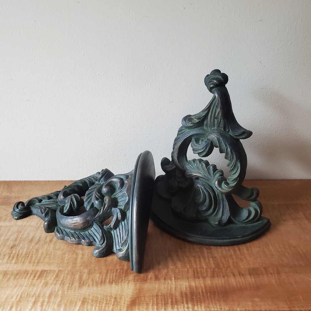 Vintage Wall Corbels, Sconce Shelves, Large Plaster Ornate Wall Sconces ...