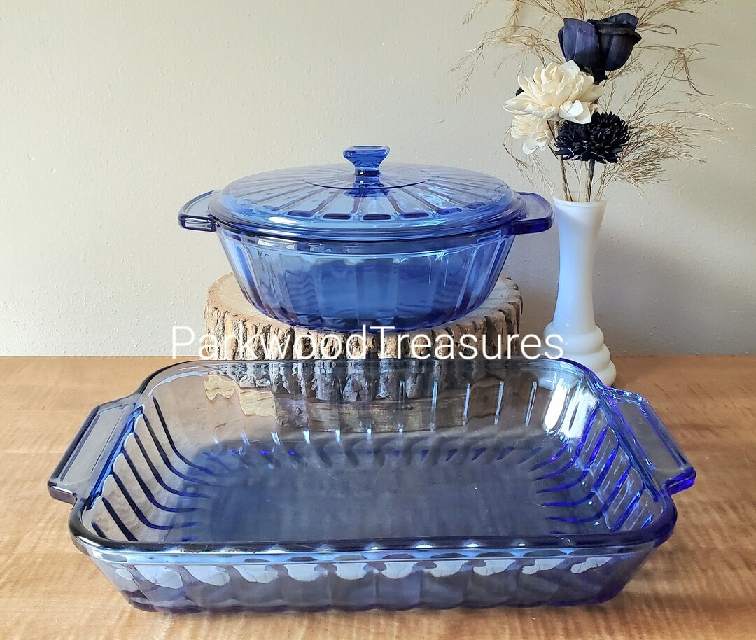 Vintage Anchor Hocking Sculptured Ribbed Casserole Dish Set - Etsy