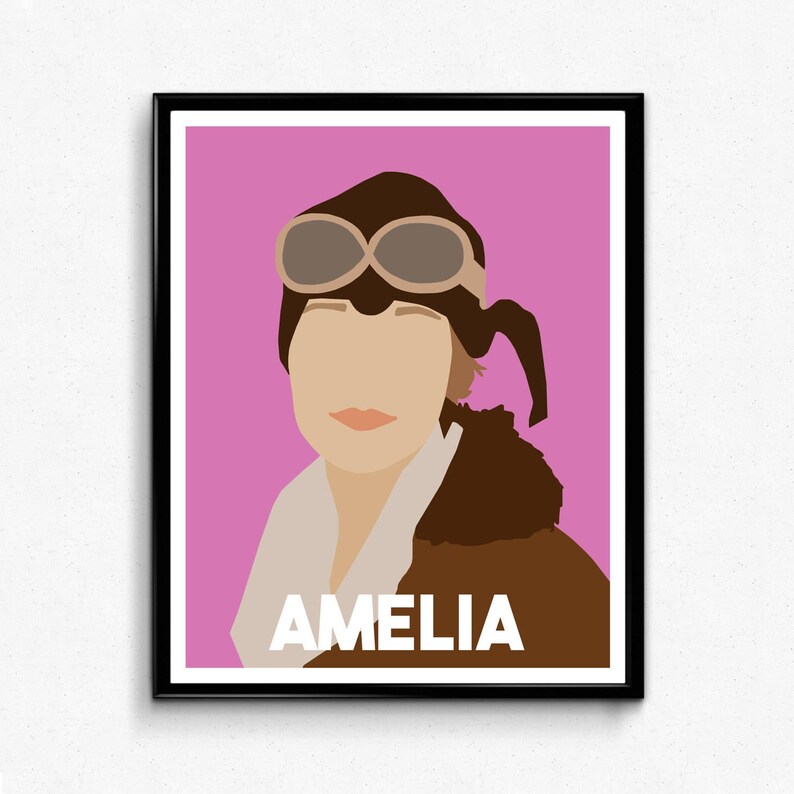 Amelia Earhart Poster- Minimalist Feminist Print, Wall Art Decor - Etsy