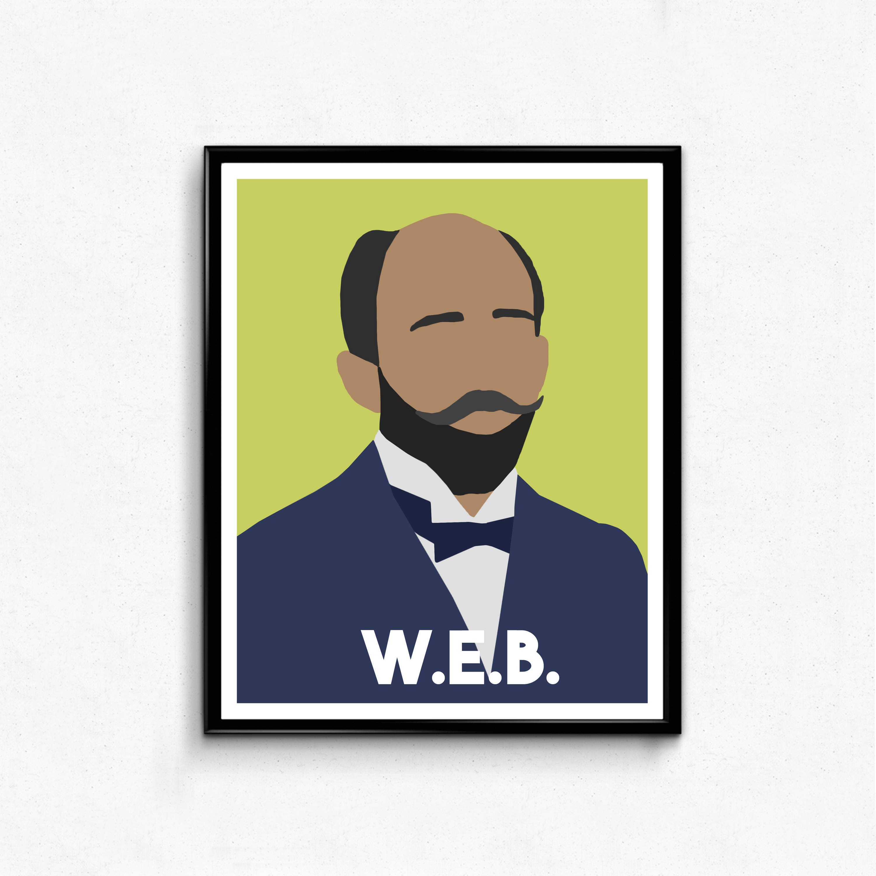 W.E.B. Dubois Minimalist Portrait Icon Remarkable Men Wall | Etsy