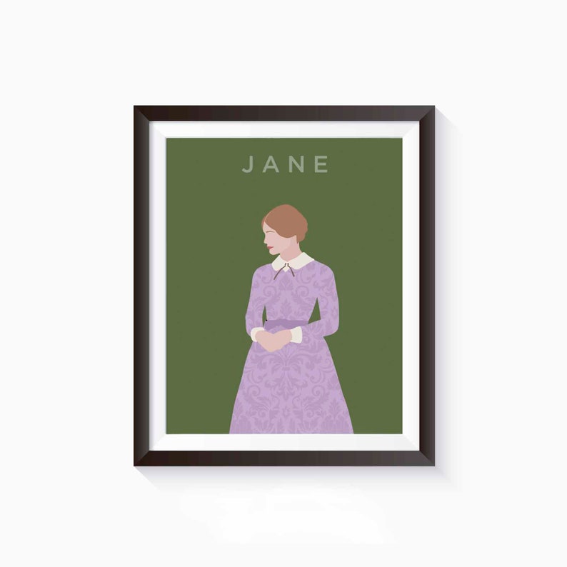 Jane Eyre Charlotte Brontë Literature Poster Female - Etsy