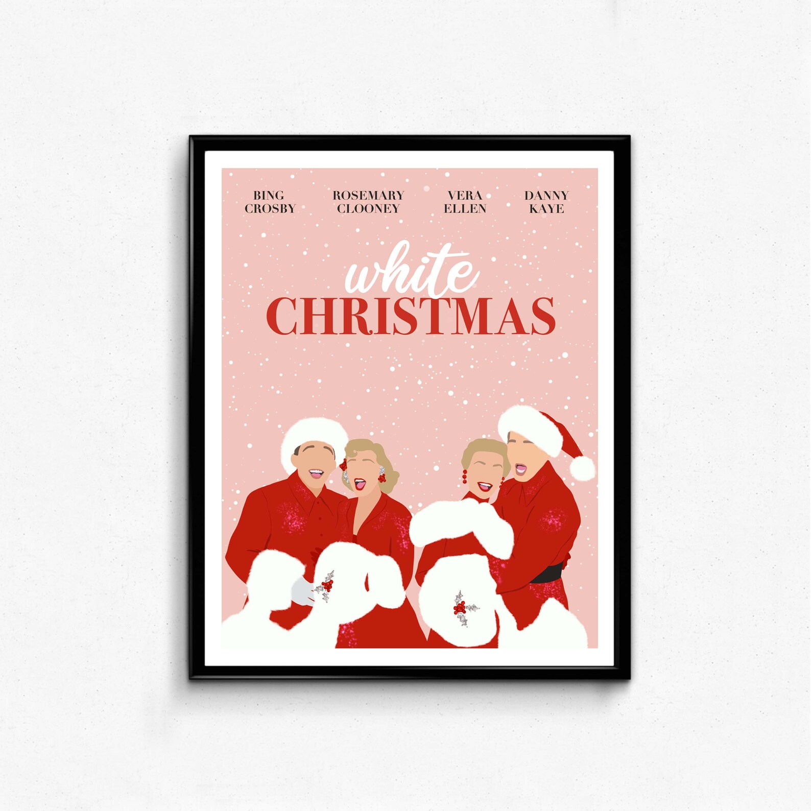 White Christmas Movie Poster, Minimalist Movie Print, Holiday Art Decor ...