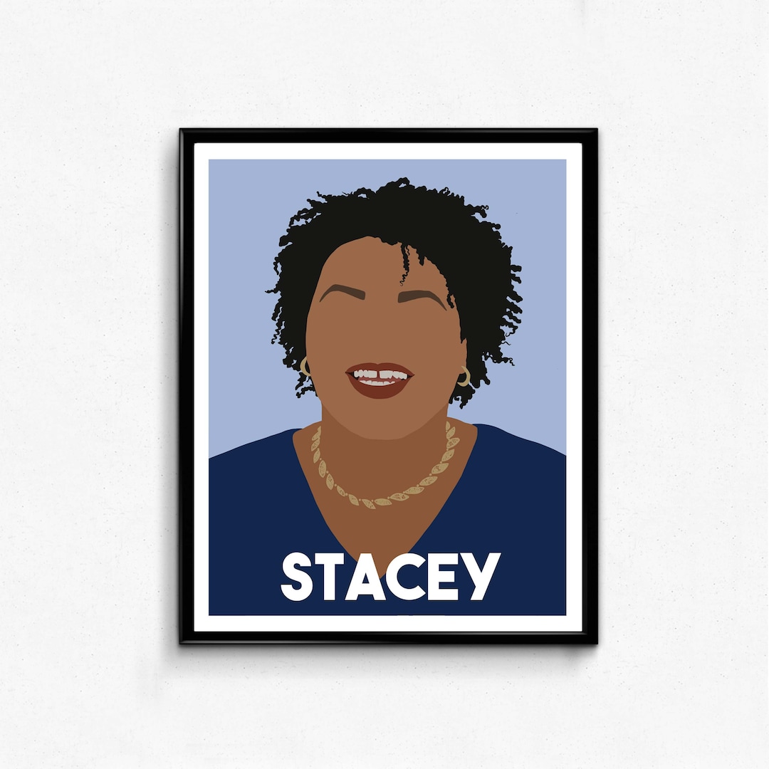 Stacey Abrams Feminist Icon Portrait, Minimalist Feminist Art Print ...