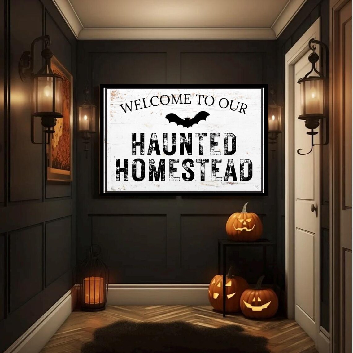 Haunted Homestead Halloween Sign - Halloween Digital Print - Halloween ...