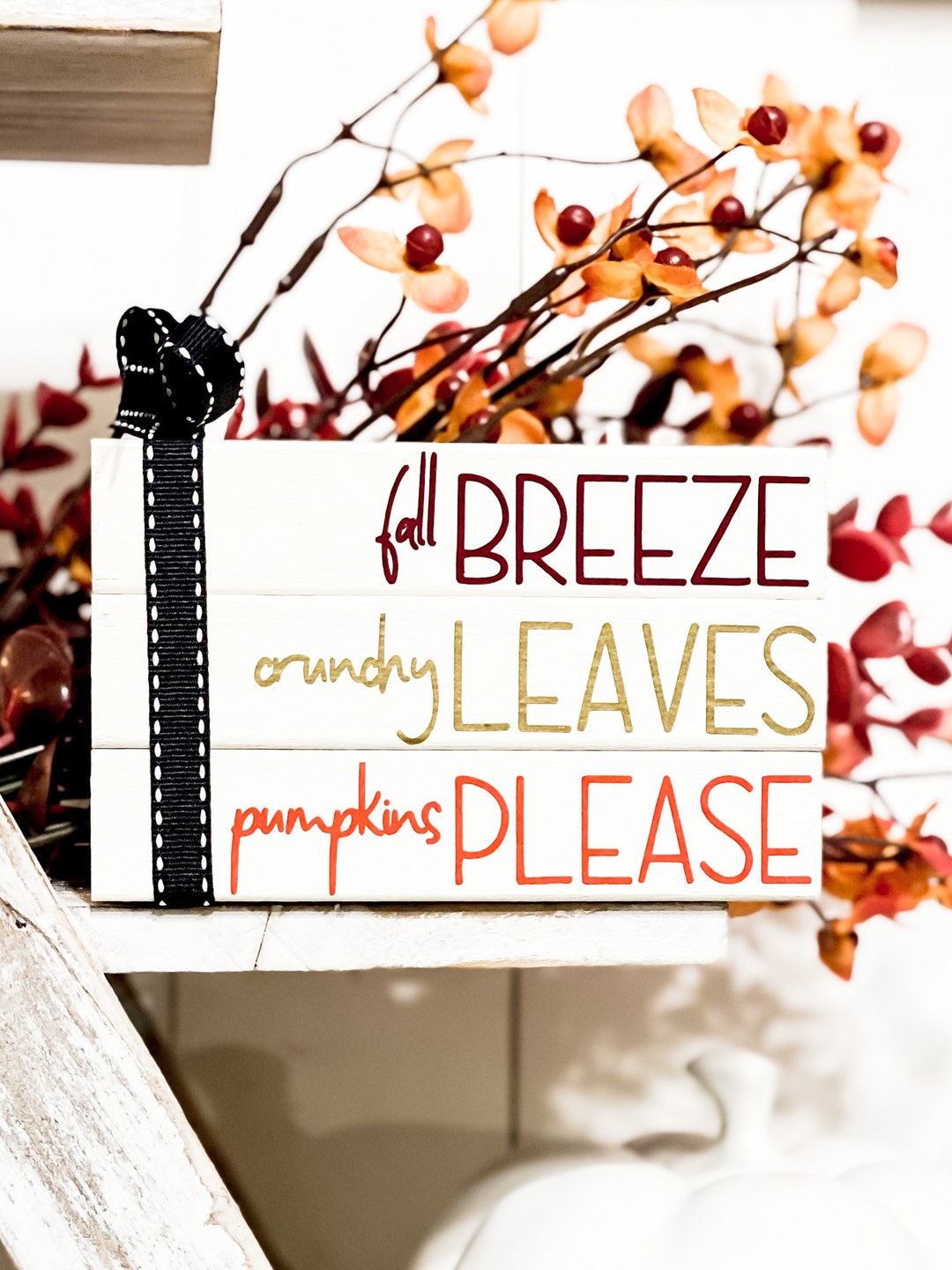 Fall Wood Sign for Tiered Tray, Pumpkin Decor, Fall Coffee Bar Decor ...