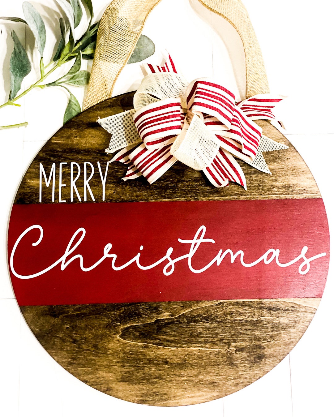 Farmhouse Merry Christmas Sign, Holiday Front Door Wreath Sign, Holiday ...