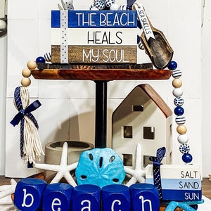 Farmhouse Beachy Vibes: the Beach Heals My Soul Sign - Tiered Tray ...