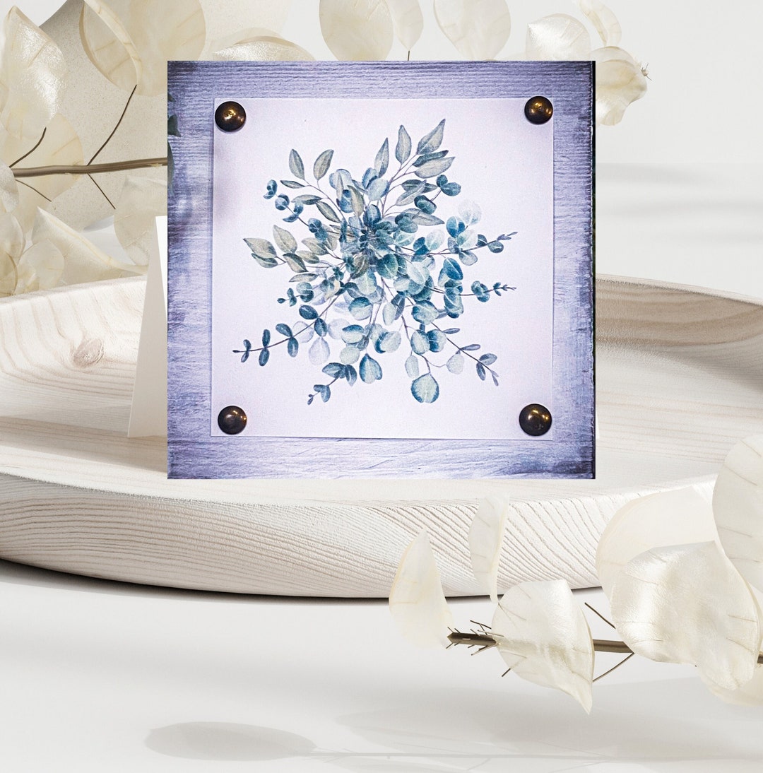 Botanical Farmhouse Style Watercolor Greenery 5x5 Wood Sign - Tiered ...