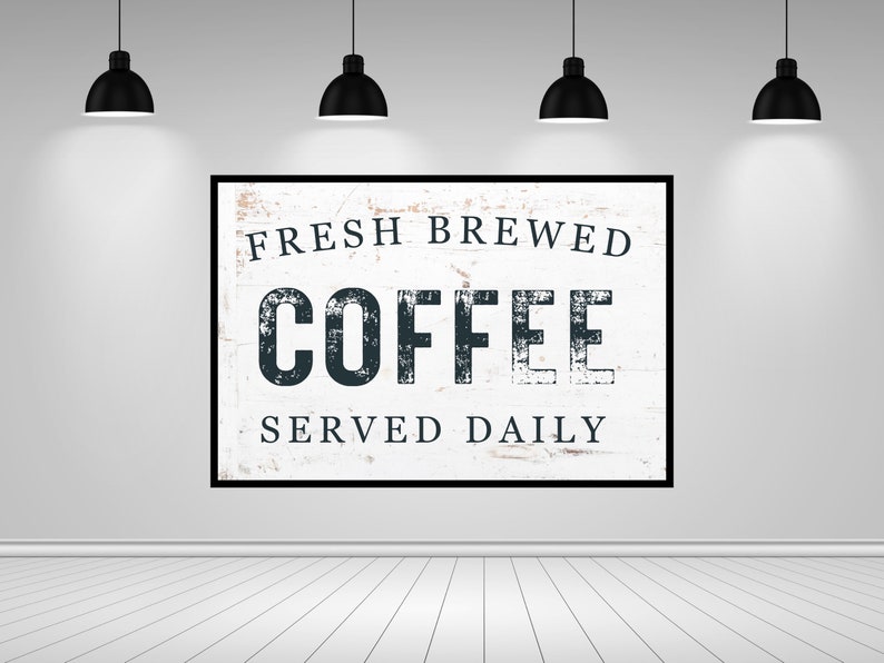 Fresh Brewed Coffee Bar Sign - Printable Wall Art for Coffee Lovers ...