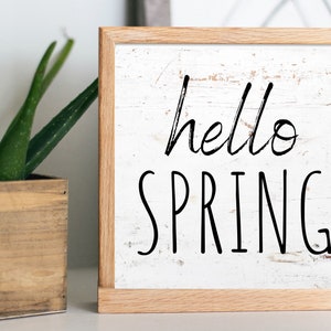 Hello Spring Rustic Farmhouse Style Wall Print - Digital Download ...