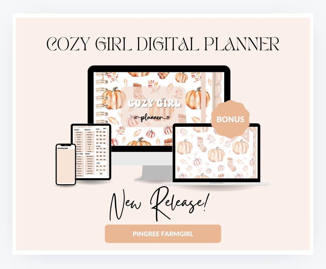 Fall Themed Digital Planner, Cozy Girl Aesthetic 2025 iPad Planner ...