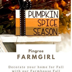 Fall Wood Book Stack Sign for Tiered Trays Thanksgiving - Etsy