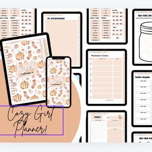 Fall Themed Digital Planner, Cozy Girl Aesthetic 2025 iPad Planner ...