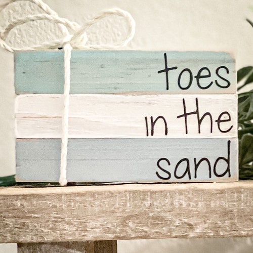 Summer Mini Wood Book Stack Summer Tiered Tray Decor Beach - Etsy