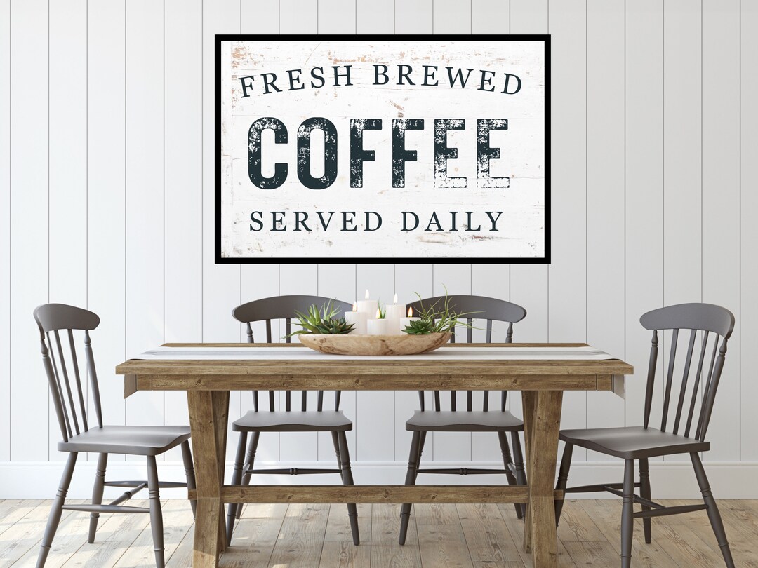 Fresh Brewed Coffee Bar Sign - Printable Wall Art for Coffee Lovers ...