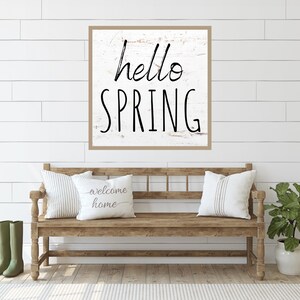 Hello Spring Rustic Farmhouse Style Wall Print - Digital Download ...