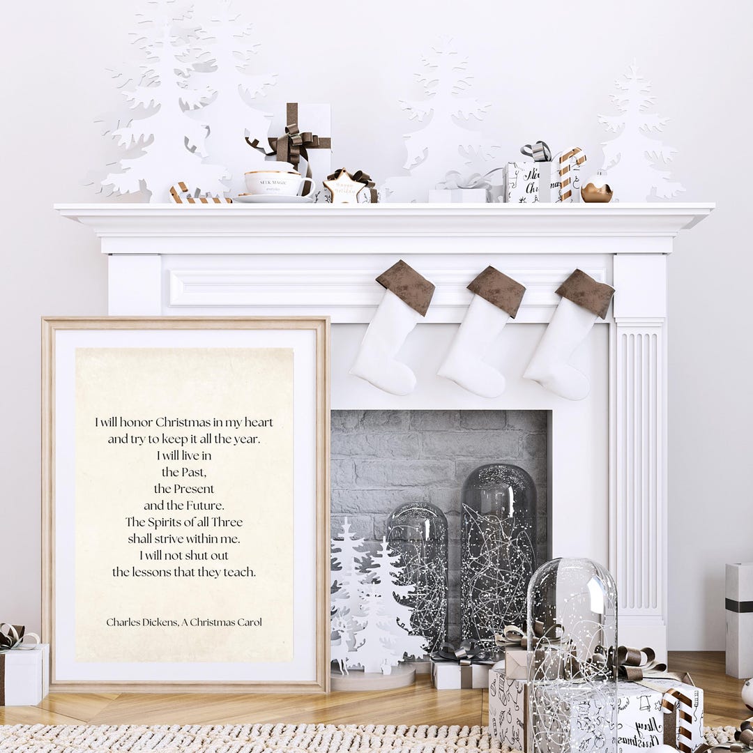Christmas Carol Storybook Art Print Matte Vertical Poster, Holiday Wall ...