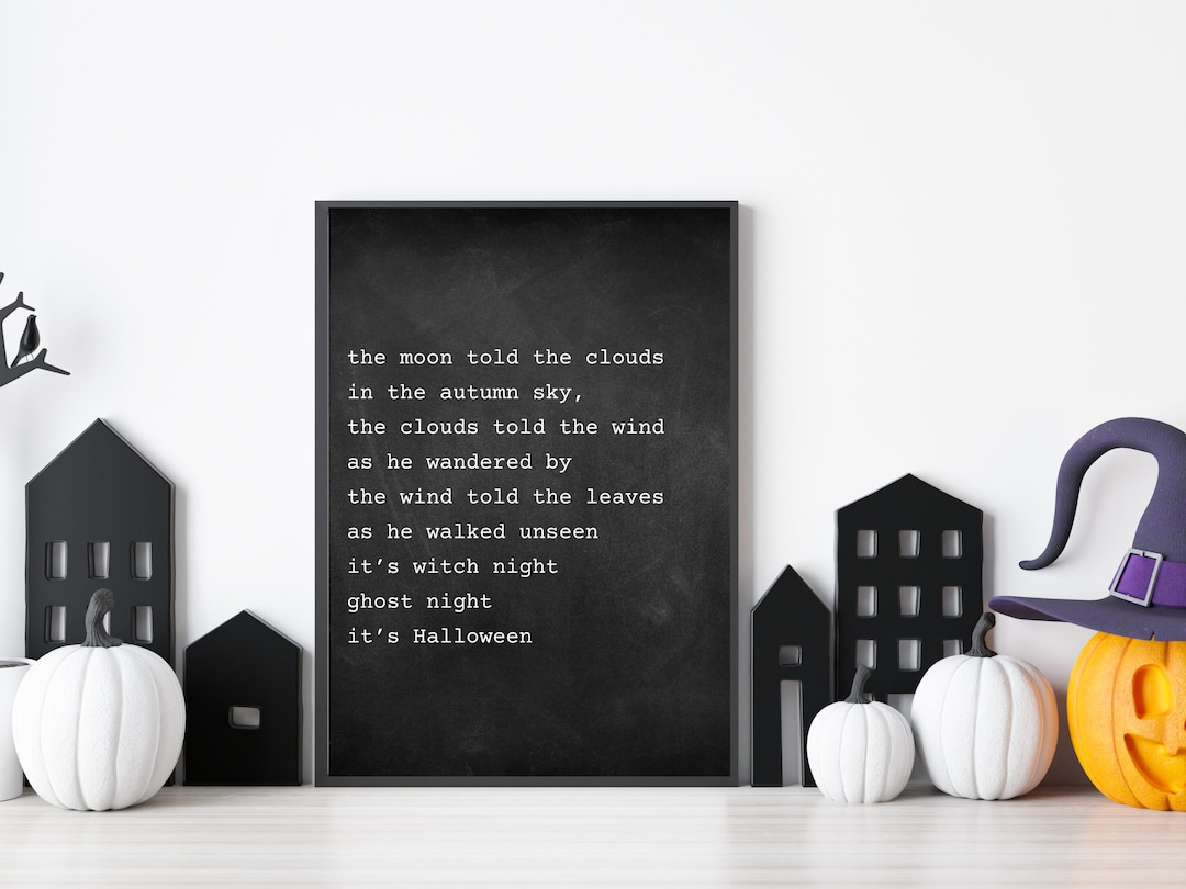 Vintage Style Halloween Poem Print for Rustic Home Decor - Haunted ...