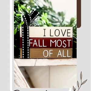 Fall Apple Tiered Tray Decor Mini Wood Book Stacks Farmhouse - Etsy