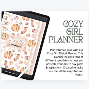 Fall Themed Digital Planner, Cozy Girl Aesthetic 2025 iPad Planner ...