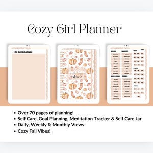 Fall Themed Digital Planner, Cozy Girl Aesthetic 2025 iPad Planner ...